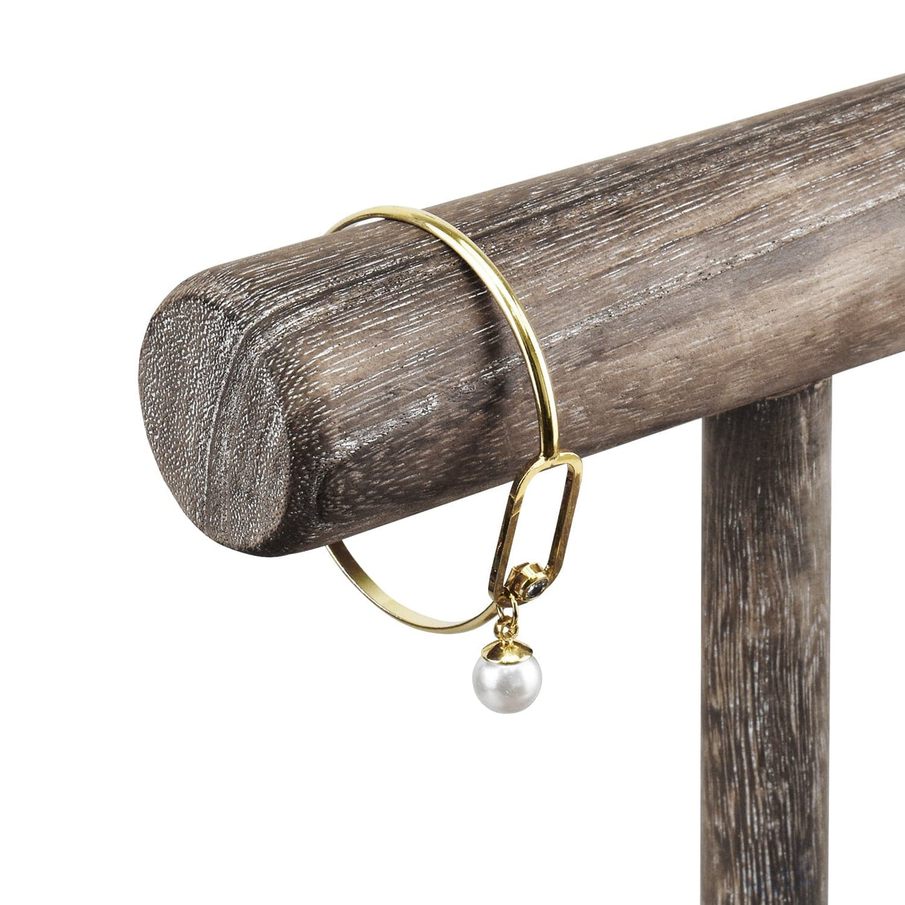 Wooden 2 Tier Bracelet T Bar Jewelry and Watch Display