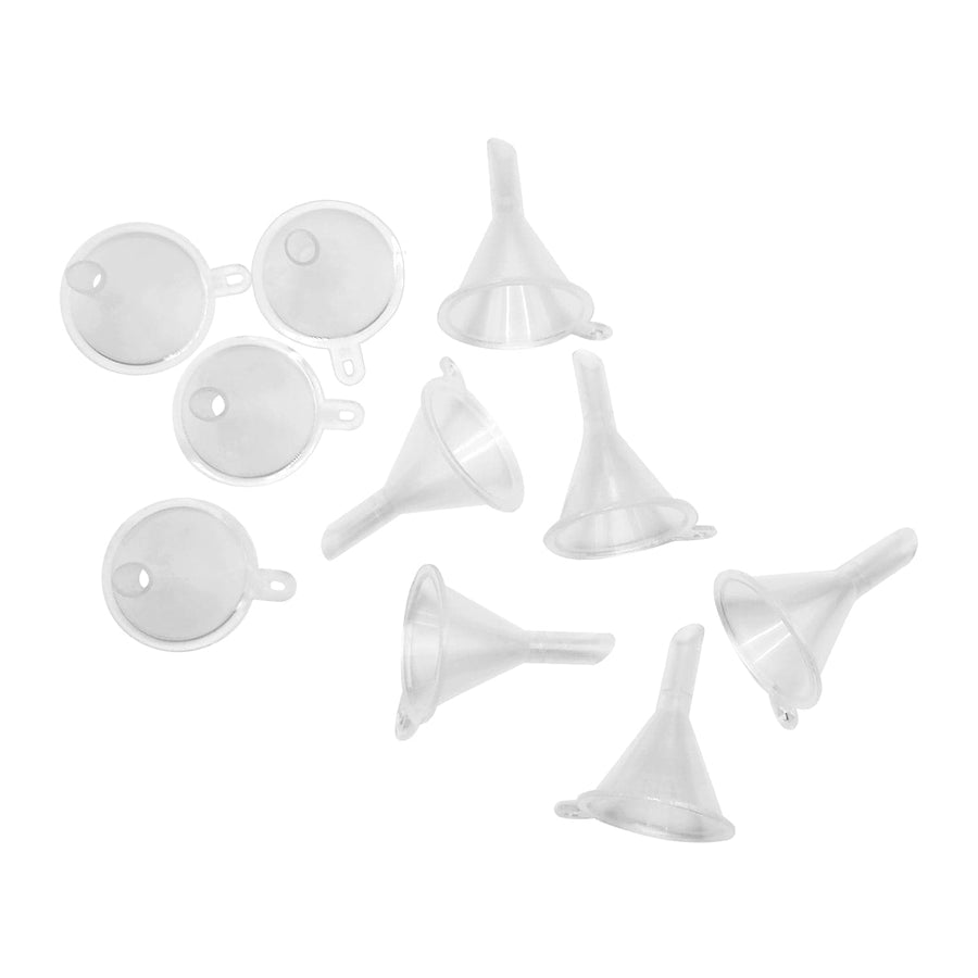 #LD27768 Set of 10 Clear Plastic Mini Funnels with a height of 1.58 ...