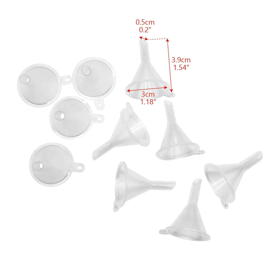 #LD27768 Set of 10 Clear Plastic Mini Funnels with a height of 1.58 ...