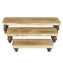 #WD2203-OK 3 Pcs Set Wooden Display Riser Stand, Oak Color