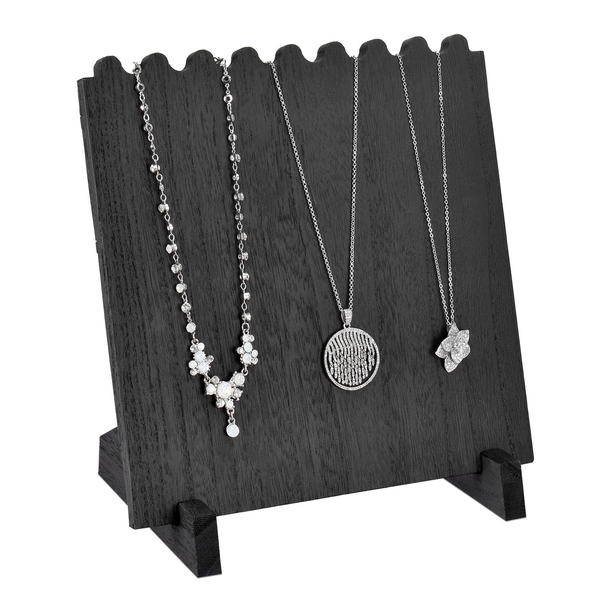 #WD609BK Wooden Plank Jewelry Necklace Display Stand for 8 Necklaces ...