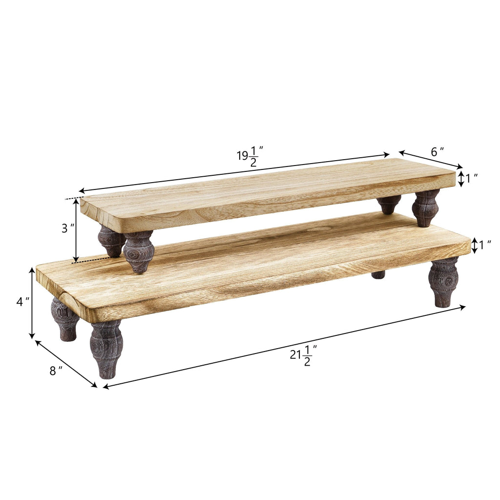 #WD2202 2Pcs wood display riser stands