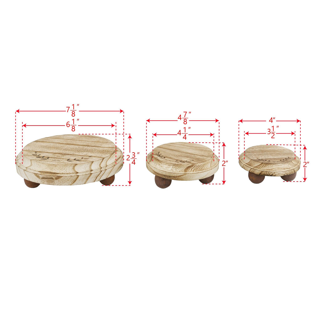 #WD3331-OK 3Pcs Set Stackable Wood Riser Display Stands