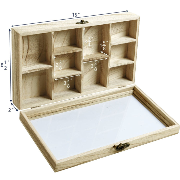 #WD8620 Hanging Wooden Display Case Hinged Glass Front Door